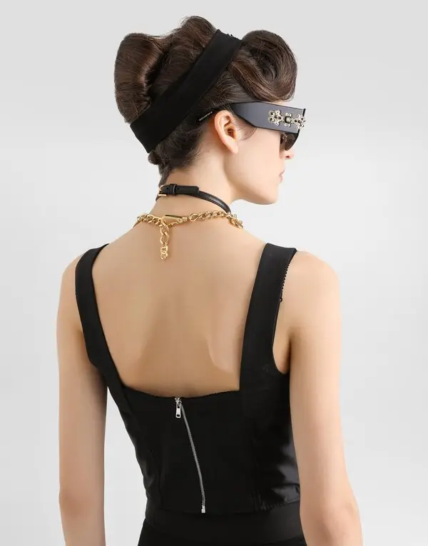 Dolce & Gabbana Elastic Satin Top Shirts And Tops