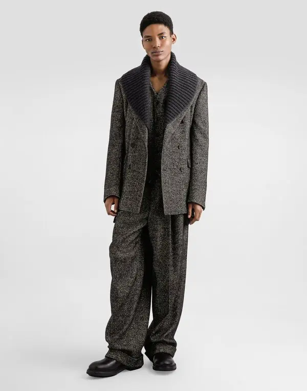 Dolce & Gabbana Double-breasted Jacket In Chevronwool Suits And Blazers