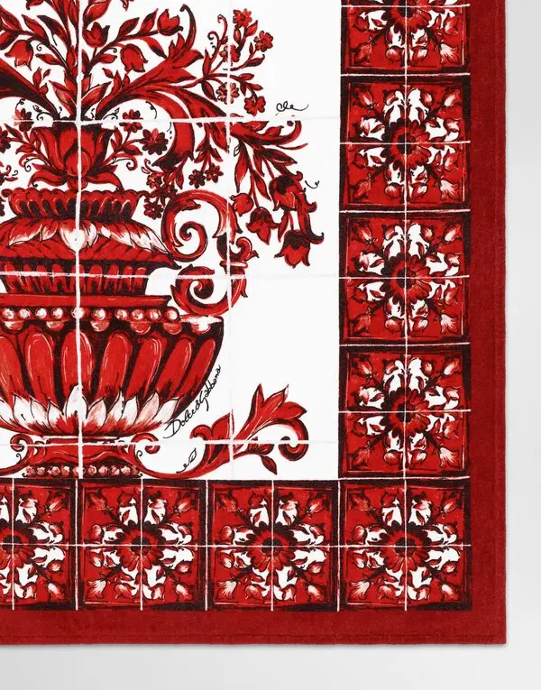 Dolce & Gabbana Majolica-print Terry Beach Towel Beachwear - Multicolor