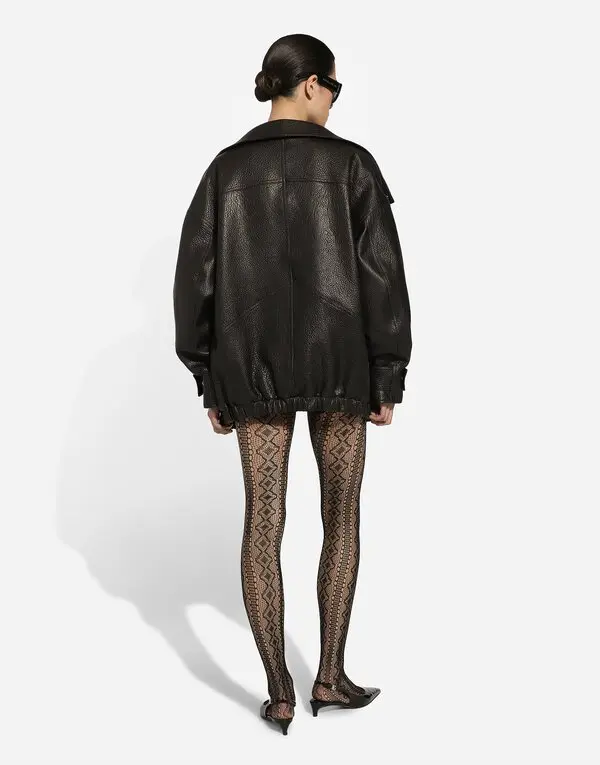 Dolce & Gabbana Oversize Vegetable-tanned Lambskin Biker Jacket