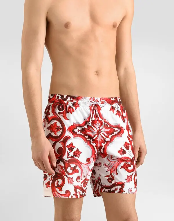 Dolce & Gabbana Majolica-print Medium Boxer Shorts With Drawstring
