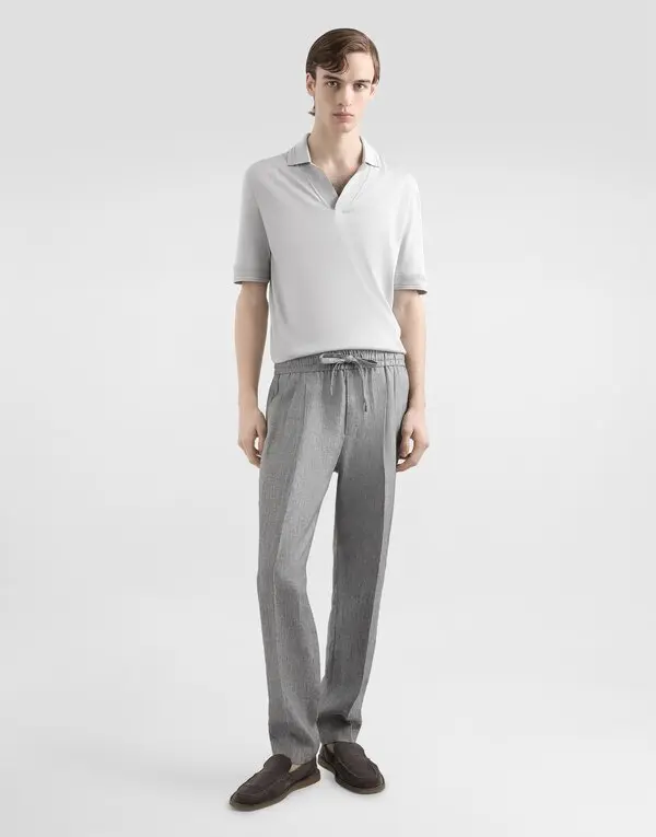 Dolce & Gabbana Satin Silk Polo Shirt Sweaters And Cardigans Gray