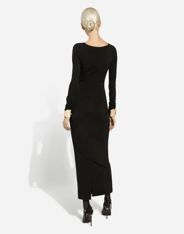 Dolce & Gabbana Long-sleeved Milano Rib Sheath Dress