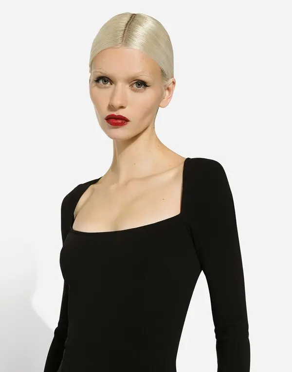 Dolce & Gabbana Long-sleeved Milano Rib Sheath Dress
