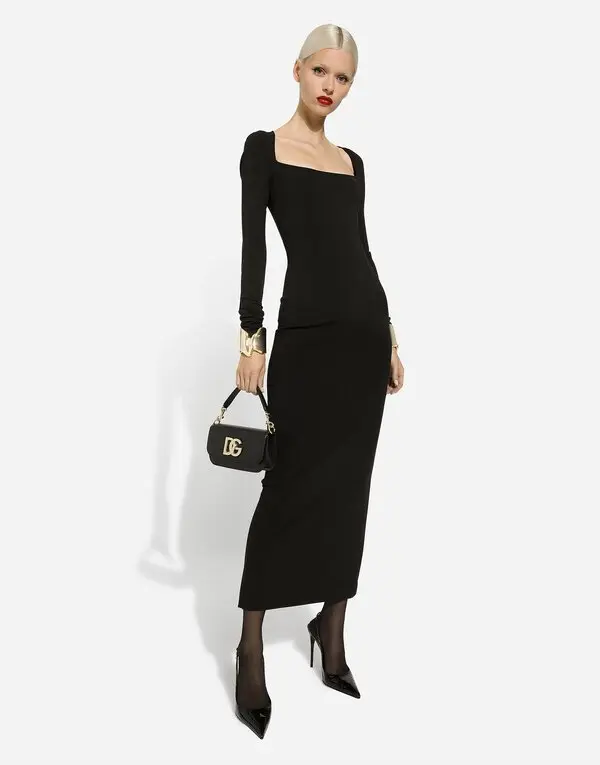 Dolce & Gabbana Long-sleeved Milano Rib Sheath Dress