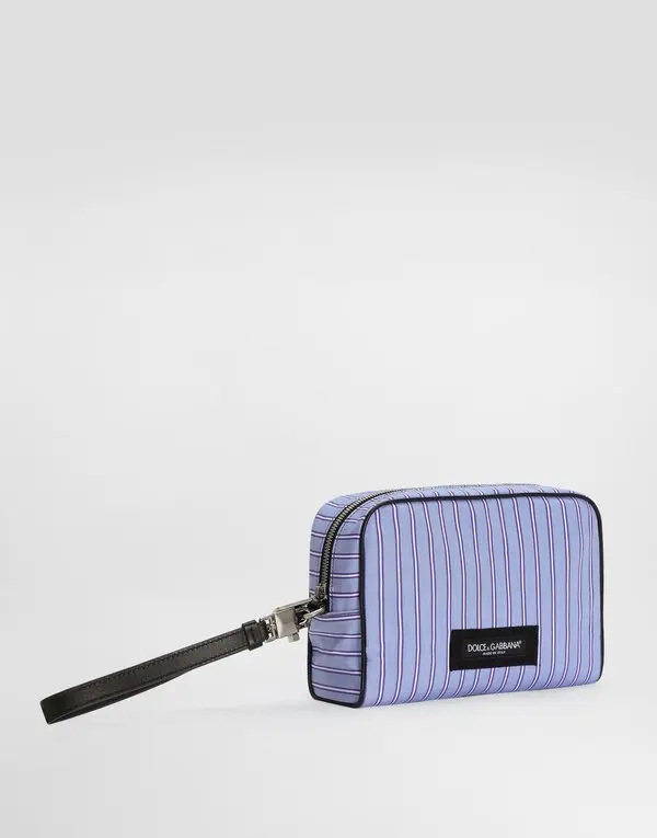 Dolce & Gabbana Calfskin And Striped Poplin Handbag Shoppers - Multicolor