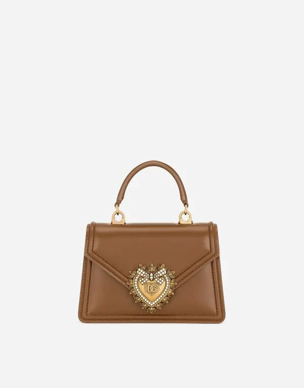 Dolce & Gabbana Small Devotion Top-handle Bag Handbags Leather - Beige