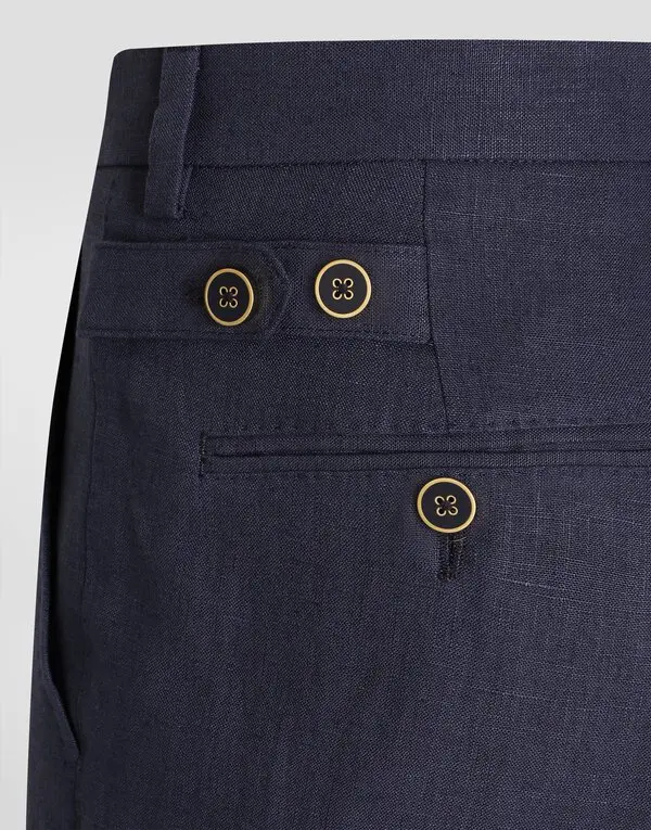 Dolce & Gabbana Linen Pants Pants And Shorts - Blue