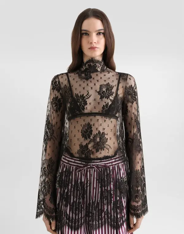 Dolce & Gabbana Lace High Neck Dress
