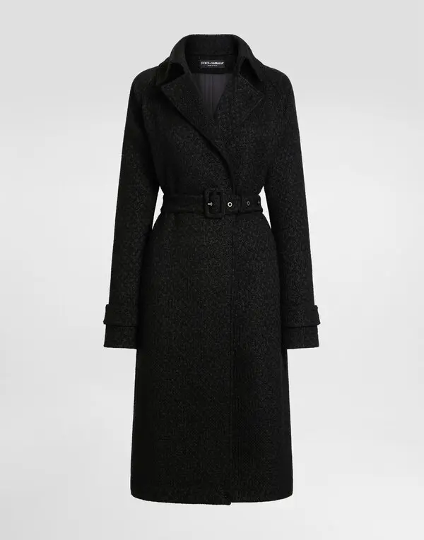 Dolce & Gabbana Tweed Trench Coat Coats And Jackets