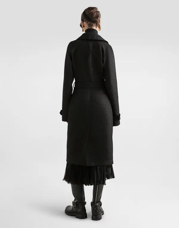 Dolce & Gabbana Tweed Trench Coat Coats And Jackets