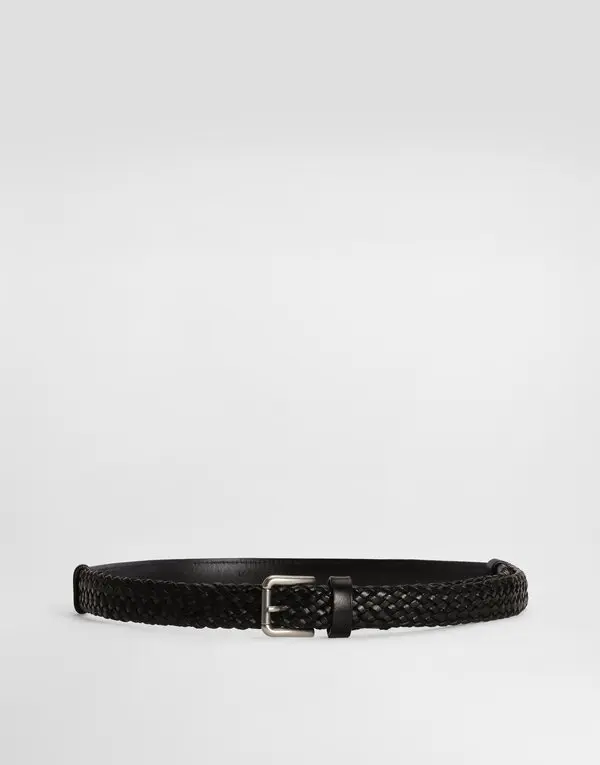 Dolce & Gabbana Calfskin Belt With Rolled Buckle - Black