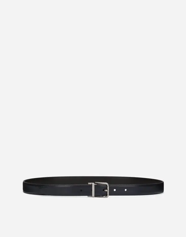 Dolce & Gabbana Calfskin Belt With Rolled Buckle - Blue