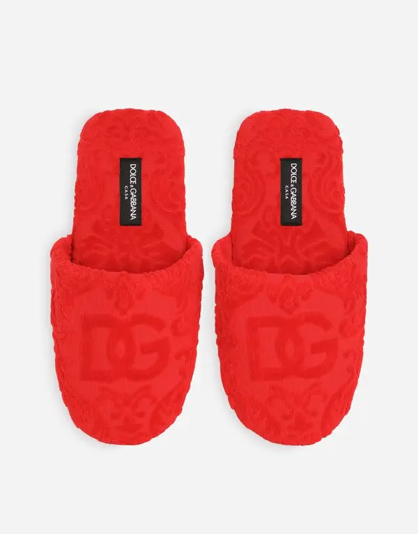 Dolce & Gabbana Jacquard Cotton Terry Slippers Cotton Slippers