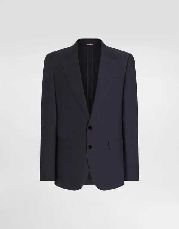 Dolce & Gabbana Single-breasted Silk-blend Gabardine Taormina Jacket Suits And Blazers - Blue