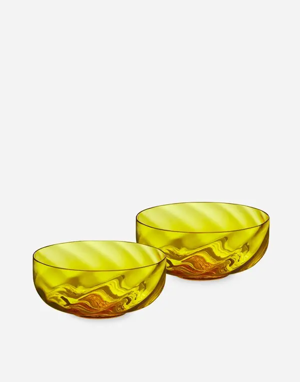 Dolce & Gabbana Set 2 Hand-blown Murano Glass Ice Cream Bowls Centerpieces And Serving Bowls - Multicolor
