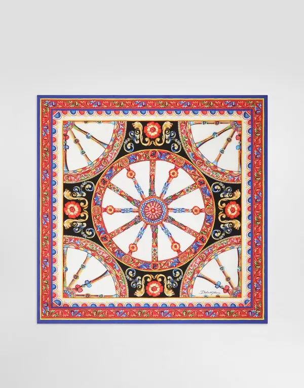 Dolce & Gabbana 70x70 Carretto-print Silk Twill Scarf Scarves And Silks - Multicolor
