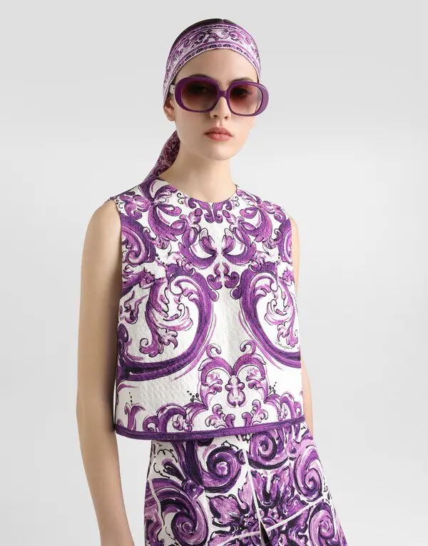 Dolce & Gabbana Mat Top With Majolica Print - Multicolor