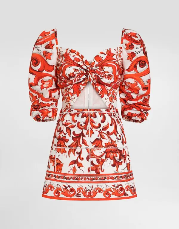 Dolce & Gabbana Majolica-print Mini Dress - Multicolor