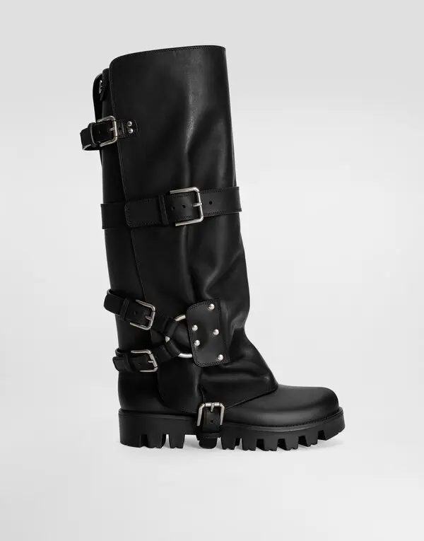 Dolce & Gabbana Boots In Rubber And Calfskin Boots And Booties