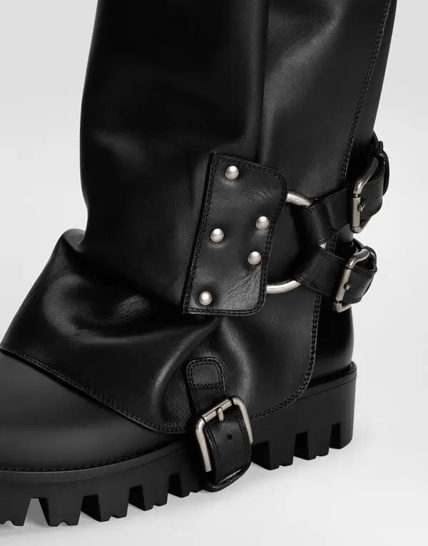Dolce & Gabbana Boots In Rubber And Calfskin Boots And Booties