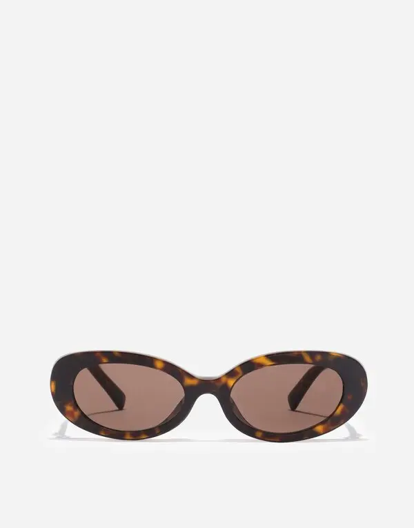Dolce & Gabbana Oval Acetate Sunglasses - Brown