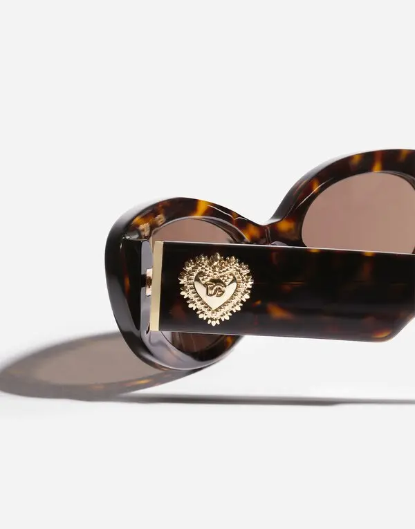 Dolce & Gabbana Oval Acetate Sunglasses - Brown
