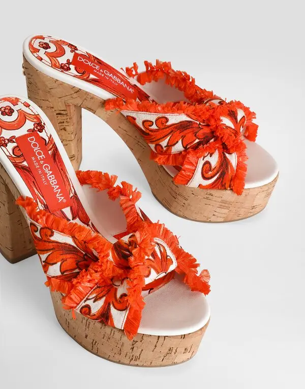 Dolce & Gabbana Majolica-print Brocade Clog Sandals