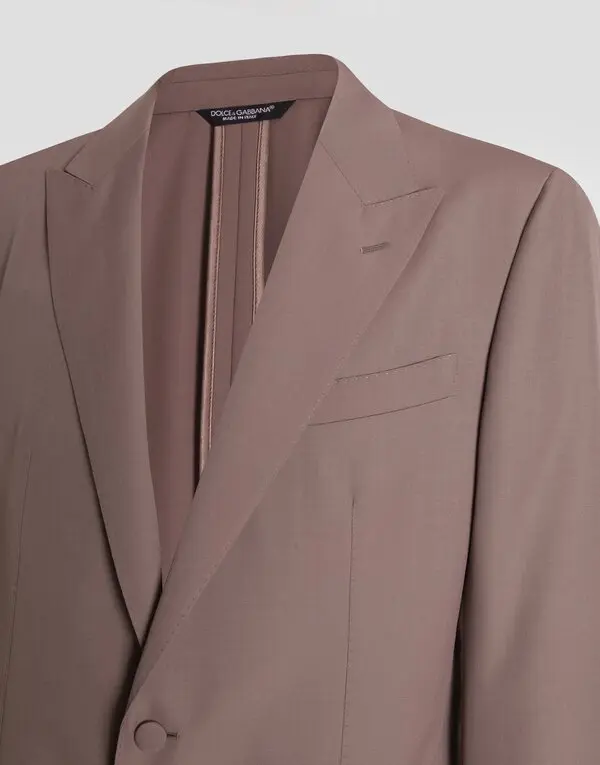 Dolce & Gabbana Single-breasted Wool Poplin Jacket Suits And Blazers - Brown