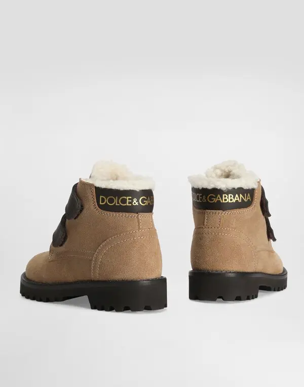 Dolce & Gabbana Velour Fabric Boots