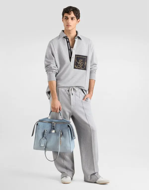 Dolce & Gabbana Melange Cotton Sweatshirt Sweatshirts Gray