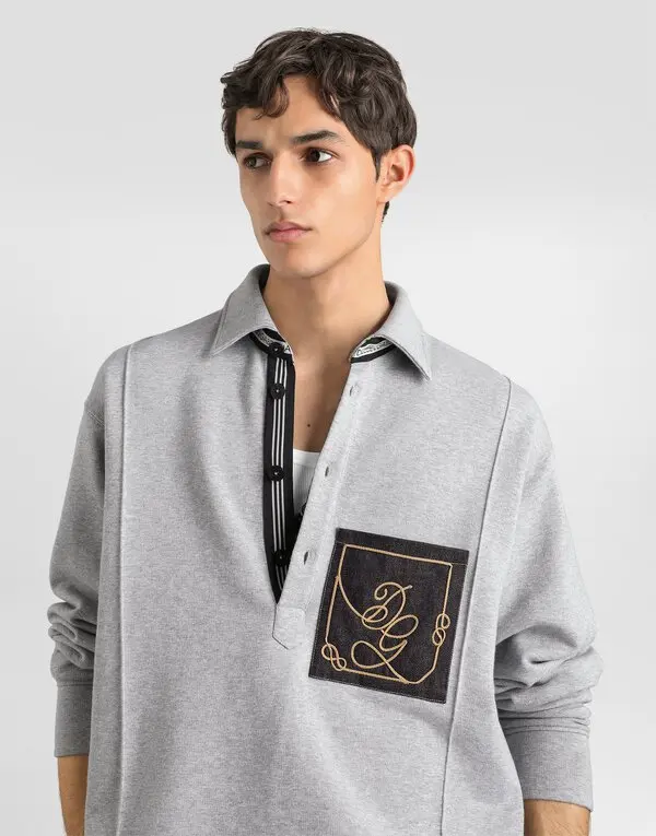 Dolce & Gabbana Melange Cotton Sweatshirt Sweatshirts Gray