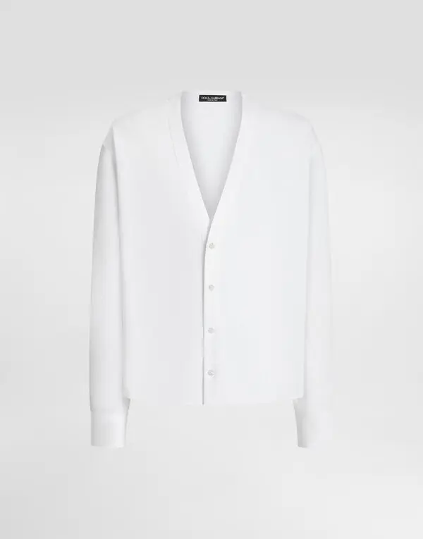 Dolce & Gabbana Long-sleeved Linen Shirt With Cardigan Buttoning Shirts Linen