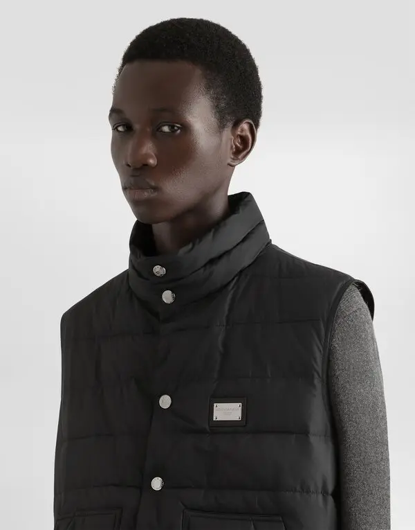 Dolce & Gabbana Quilted Nylon Vest With Branded Tag