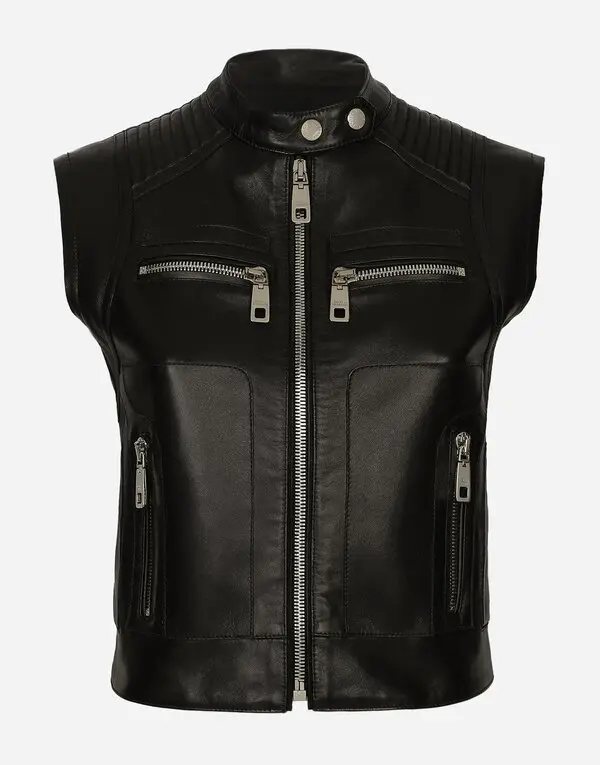 Dolce & Gabbana Zip-up Leather Vest Coats And Jackets Leather