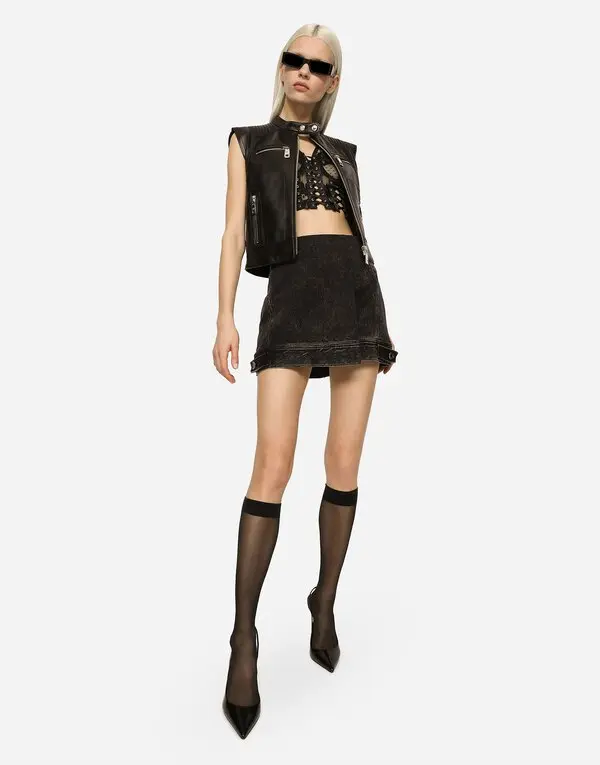 Dolce & Gabbana Zip-up Leather Vest Coats And Jackets Leather