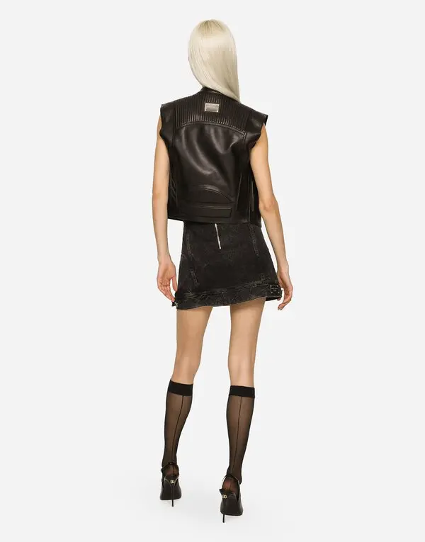 Dolce & Gabbana Zip-up Leather Vest Coats And Jackets Leather