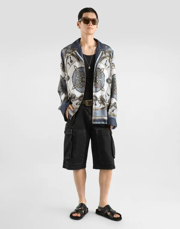Dolce & Gabbana Cargo-print Silk Twill Shirt Shirts
