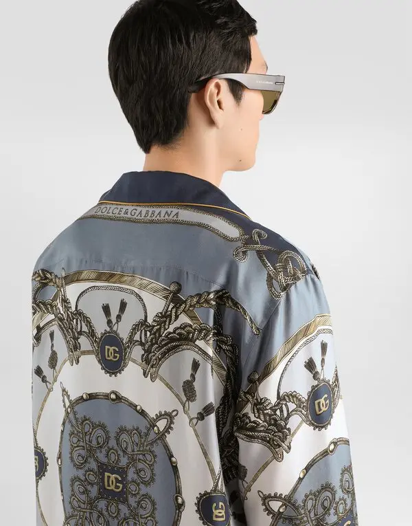 Dolce & Gabbana Cargo-print Silk Twill Shirt Shirts