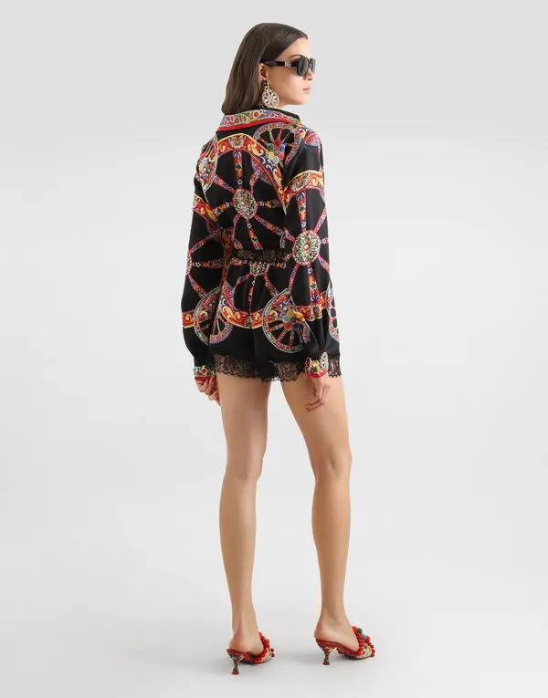 Dolce & Gabbana Carretto-print Satin Jumpsuit
