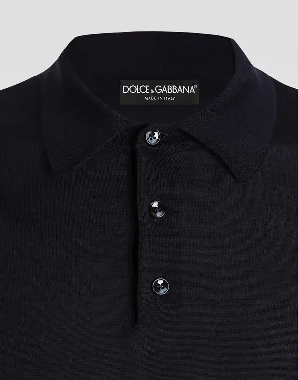 Dolce & Gabbana Cashmere Polo Shirt Sweaters And Cardigans - Blue