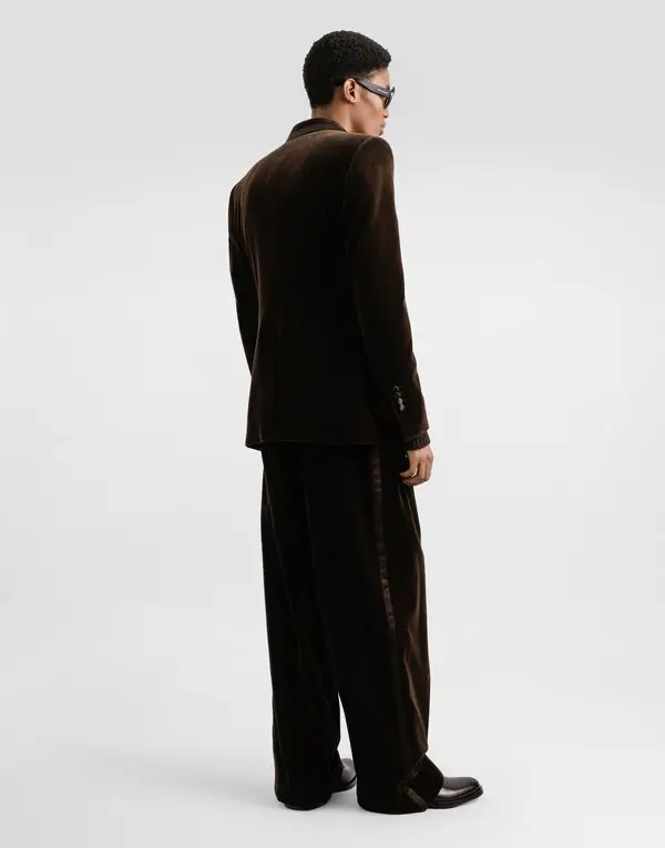 Dolce & Gabbana Single-breasted Jacket In Smooth Velvet Suits And Blazers Multi-colored