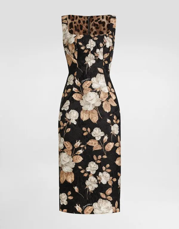 Dolce & Gabbana Rose- Brocade Dress Dresses - Print