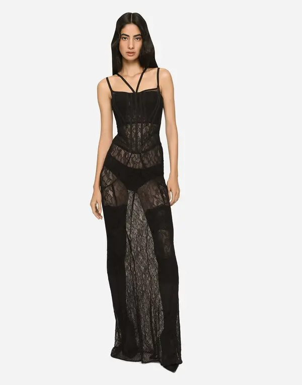 Dolce & Gabbana Long Lace Corset Dress Dresses Lace