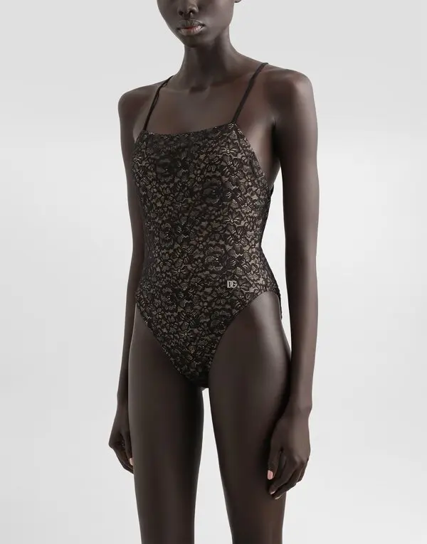 Dolce & Gabbana One-piece Lace Swimsuit - Black
