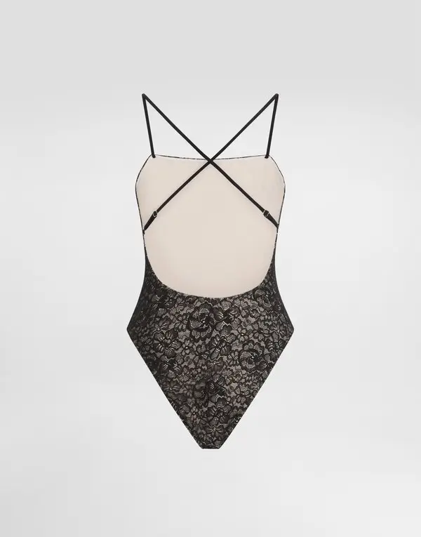 Dolce & Gabbana One-piece Lace Swimsuit - Black