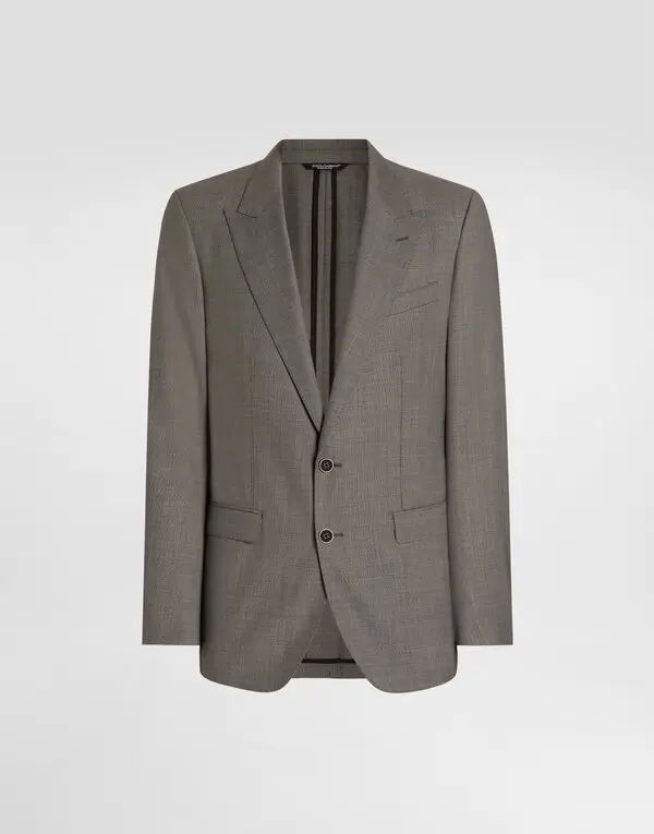 Dolce & Gabbana Single-breasted Jacket In Bird's Eye Wool Suits And Blazers