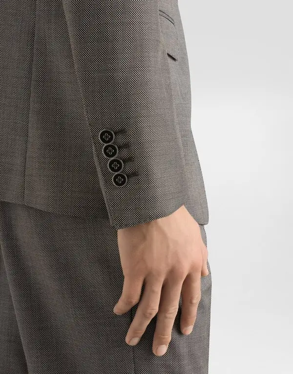 Dolce & Gabbana Single-breasted Jacket In Bird's Eye Wool Suits And Blazers