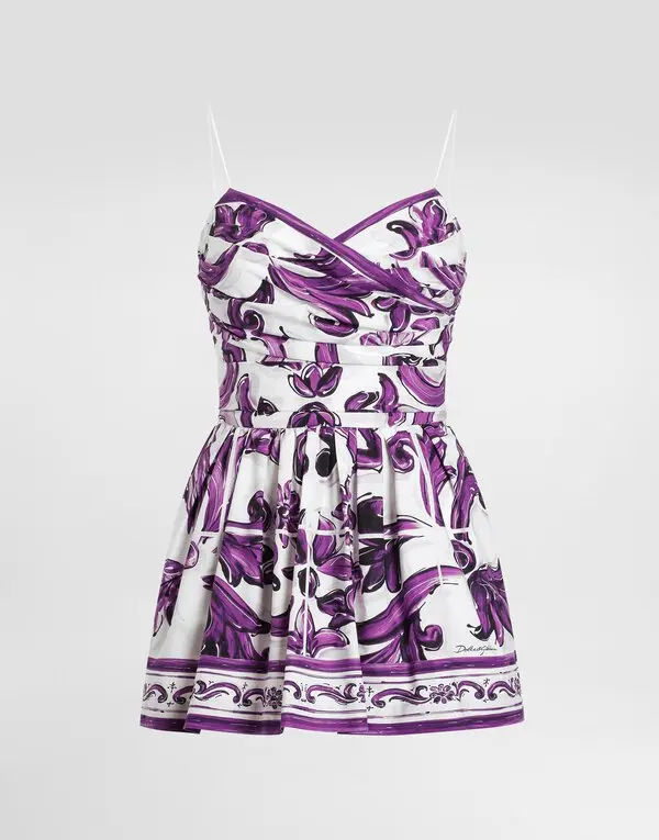 Dolce & Gabbana Majolica-print Poplin Dress Dresses - Multicolor