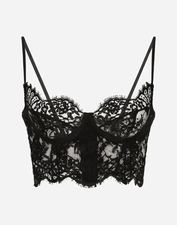 Dolce & Gabbana Lace Balconette Bralette Underwear - Black